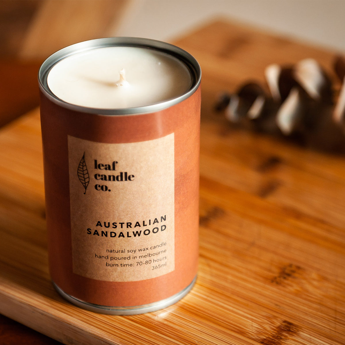 Australian Sandalwood Soy Candle | Large Can – Leaf Candle Co.